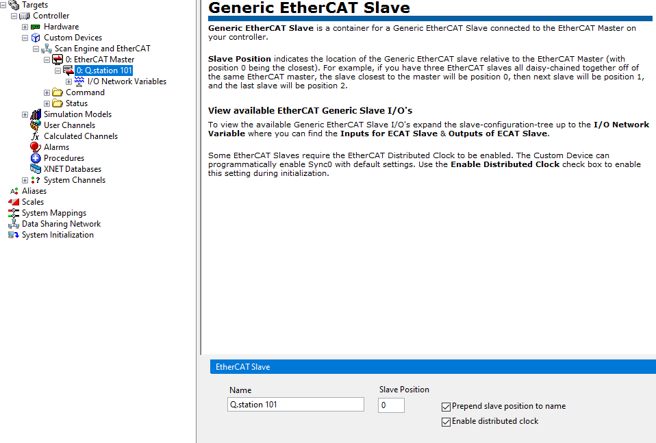 Using Q.series XE EtherCAT modules with NI VeriStand